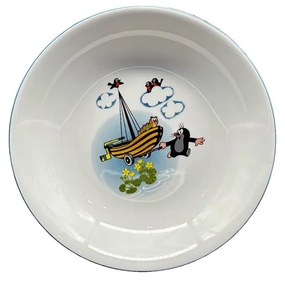 Dětský porcelánový talíř hluboký Krtek a loďka, průměr 200 mm,  THUN 1794, 1 ks