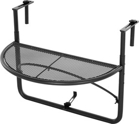 Outsunny Polookrouhlý Zavěšený Stůl na Balkon 60x45x50 cm - Nastavitelný na Výšku, Jednoduchý a Praktický pro Balkonové Zábradlí, Terasu, Patio | Aoso