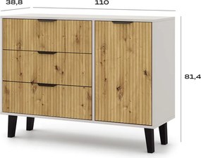 Komoda Borg Duo 1d3s kašmír / dub artisan