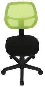 Dětská otočná židle, zelená / černá, MESH