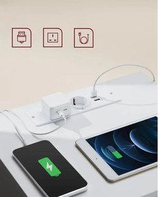 Noční stolek Vasagle Girgo se zásuvkou a USB porty bílý