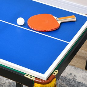 SPORTNOW multigame herní stůl 2v1 multifunkční stůl na stolní tenis a kulečník pro děti a dospělé, ocel 140x63x60-80cm, zelený | Aosom.de