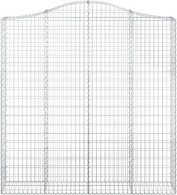 Klenutý gabionový koš 200 x 30 x 200/220 cm pozinkované železo 153390