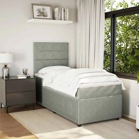 Box spring postel s matrací světle šedá 90x190 cm samet 3294514