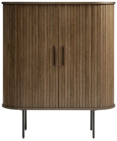 Hnědá skříňka v dekoru dubu s posuvnými dveřmi 100x118 cm Nola – Unique Furniture