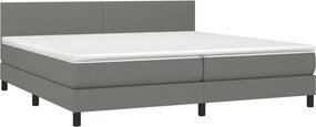 Box spring postel s matrací tmavě šedá 200x200 cm textil 3139922