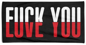 Osuška Fuck & Love you (Velikost osušky: 100x170cm)