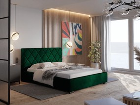 Manželská čalouněná postel 160x200 cm Olympia Barva: Zelená - Kronos 19