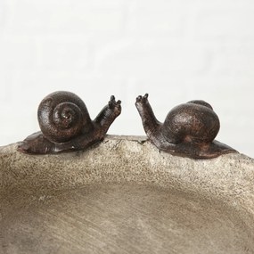 Napajedlo pro ptáky Snails, 6x21 cm, polyresin, béžová