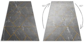 Dywany Łuszczów, Kusový koberec Emerald geometric 1012 grey and gold, 80x150, šedá, chodba / předsíň