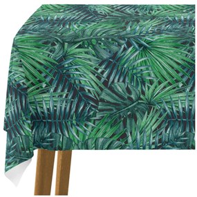 Ubrus na stůl Palmy a listy - botanická kompozice s monsterou v zelených odstínech