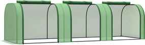 Skleník Outsunny se dveřmi, zimě odolný ocelový rám, skleník na balkon, do zahrady, skleník na rajčata 295x100x80cm, skleník na rajčata, zeleninu, kvě