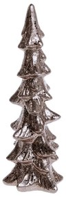 Keramický třpytivý dekorační vánoční stromek Mocca - 10*8*24 cm