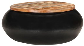 Konferenční stolek černý 68x68x30 cm masivní recyklované dřevo - Default Title