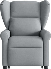 Elektrické zvedací polohovací křeslo světle šedé textil 3303394