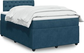 Box spring postel s matrací modrá 120 x 190 cm samet 3287696