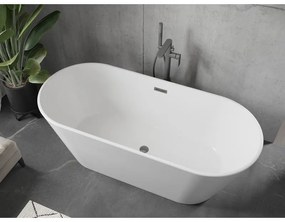 Mexen Flavia, volně stojící vana 150 x 75 cm, bílá, grafitový přepad, 54031507500-66