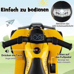 Costway 6 V elektrická dětská čtyřkolka mini elektrická čtyřkolka s LED
