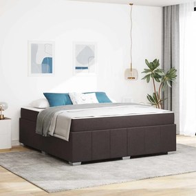 Rám postele s matrací Tmavě hnědá 180 x 200 cm textil 3398303