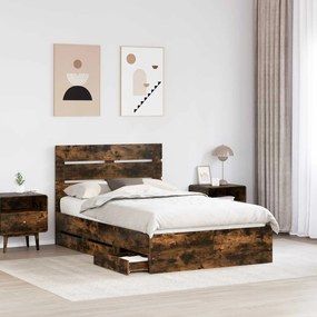 Rám postele s čelo Kouřový dub 120 x 200 cm Inženýrské dřevo 3411846