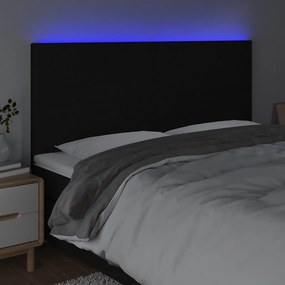 Čelo postele s LED černé 180x5x118/128 cm textil 3122160