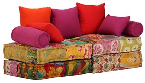2místný modulární pouf patchwork textil 244985