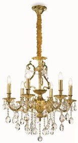 Ideal Lux - Křišťálový lustr na řetězu GIOCONDA 6xE14/40W/230V pr. 62 cm zlatá