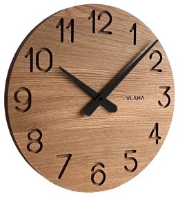 VLAHA Velké dřevěné hodiny OAK vyrobené v Čechách ⌀45cm VCT1132