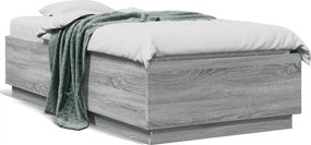 Rám postele s LED osvětlením šedý sonoma 90 x 190 cm kompozit 3209665