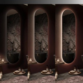 Tutumi Oválné zrcadlo 150x50 cm s regulovatelným LED osvětlením HOM-01525