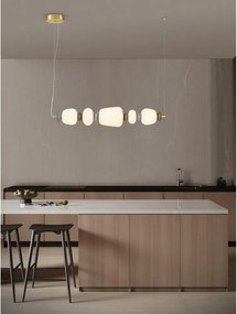 Bílé/ve zlaté barvě kovové LED stmívatelné závěsné svítidlo s porcelánovým stínidlem/se skleněným stínidlem Palo – Nova Luce