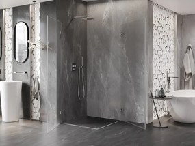 Mexen Lunar-B Duo výklopný sprchový kout 100 x 100 cm, čiré sklo, broušená ocel, 832-100L-100P-97-00