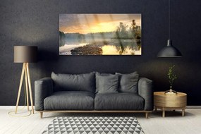 akrylový obraz Jezero Kameny Krajina 120x60 cm