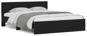 vidaXL Rám postele s čelem černý 140 x 200 cm