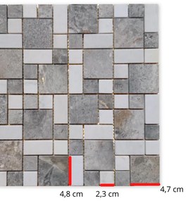 ALFIstyle Kamenná mozaika z mramoru, Magic square, 30x30 cm