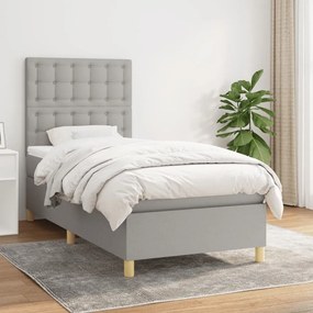 vidaXL Box spring postel s matrací 100 x 200 cm textil [3142635] Barva: světle šedá