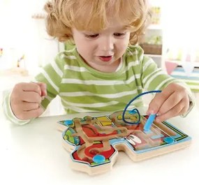 Hape Mašinka - bludiště s magnetickou hůlkou a korálky / od 2 let