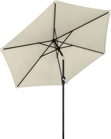 Slunečník 270 cm skládací balkonový slunečník s kličkou UV 50+ zahradní slunečník krémově bílý