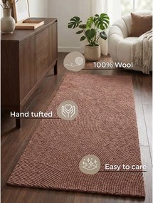 Ručně tkaný vlněný běhoun v terakotové barvě 80x300 cm Calmio – Hanse Home