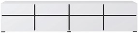 Helvetia Moderní TV stolek Cross 225 cm - bílá / černá