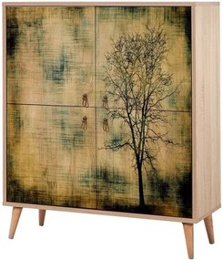 Dřevěná skříň Ananias Tree, výška 111 cm