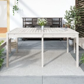 Zahradní stůl bílý 159,5 x 82,5 x 76 cm masivní borové dřevo,  823977
