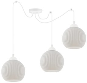 Závěsné svítidlo Riffle Round Spider, 3x bílé skleněné stínítko, w