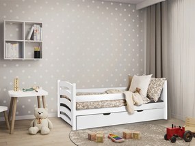 Dětská postel Mela 80 x 160 cm, bílá Rošt: S lamelovým roštem, Matrace: Bez matrace