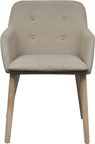 Jídelní židle 2 ks béžové textil a masivní dubové dřevo 241155