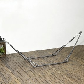 Stojan na houpací síť Outsunny skládací stojan na houpací síť a věšák na oblečení 2 v 1 s nosností až 120 kg 290 x 92 x 88 cm pro zahradu a terasu | …