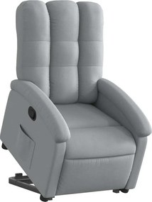 Zvedací polohovací křeslo světle šedé textil 3204092