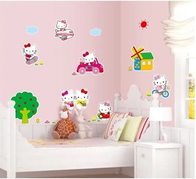 Živá Zeď Samolepka na zeď Hello Kitty na výletě