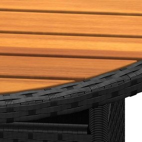 3dílný zahradní bistro set polyratan černý 3058549