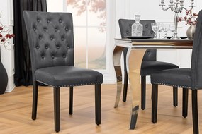 Designová židle Queen II černo-šedá ekokůže